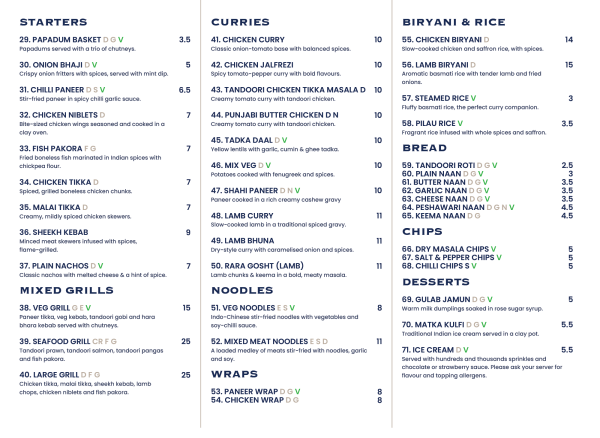 Menu - Baileys Bar and Grill (Nuneaton)